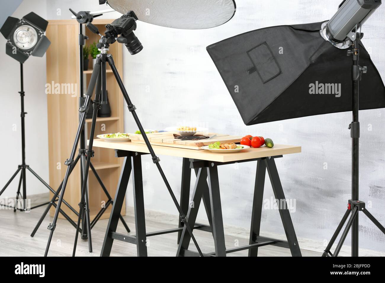 Interior of professional photo studio while shooting food Stock Photo ...