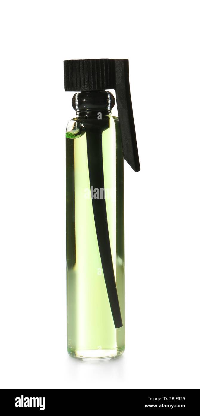 Perfume sample on white background Stock Photo - Alamy