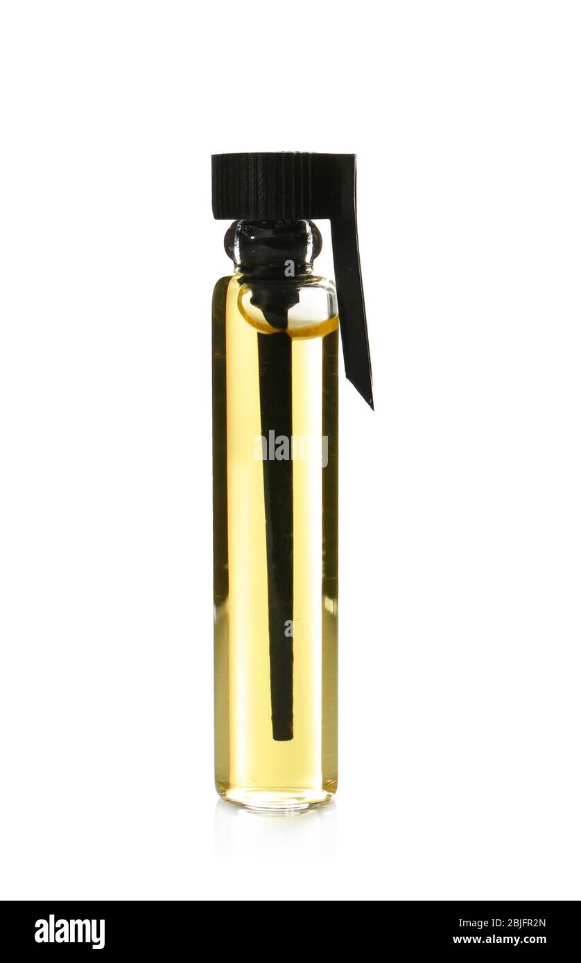 Perfume sample on white background Stock Photo - Alamy