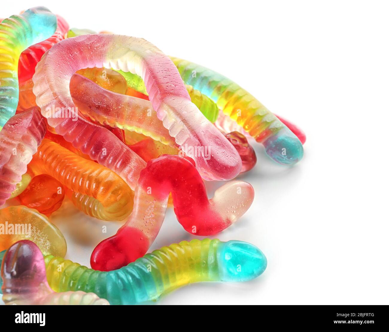 Tasty jelly worms on white background, closeup Stock Photo - Alamy