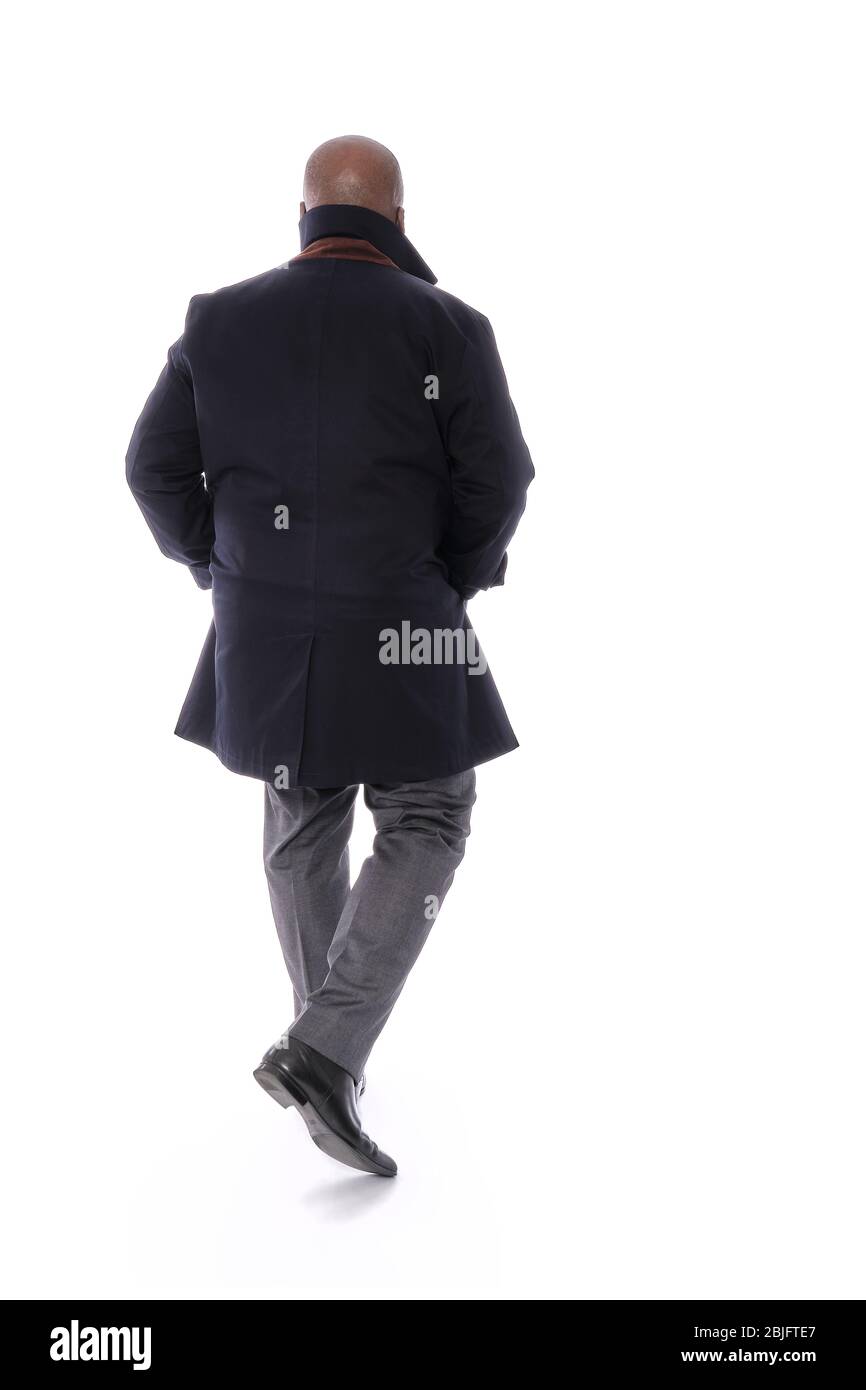 Full body male figure back to camera view of African American ...