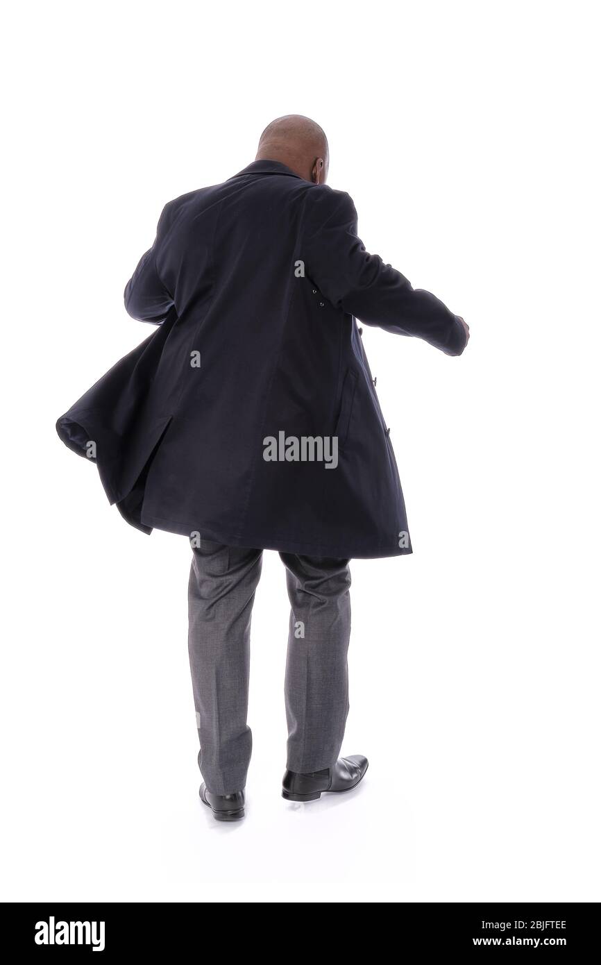 African man coat rear view Cut Out Stock Images & Pictures - Alamy