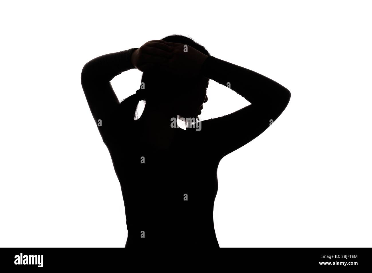 Woman From Behind Silhouette High Resolution Stock Photography and ...