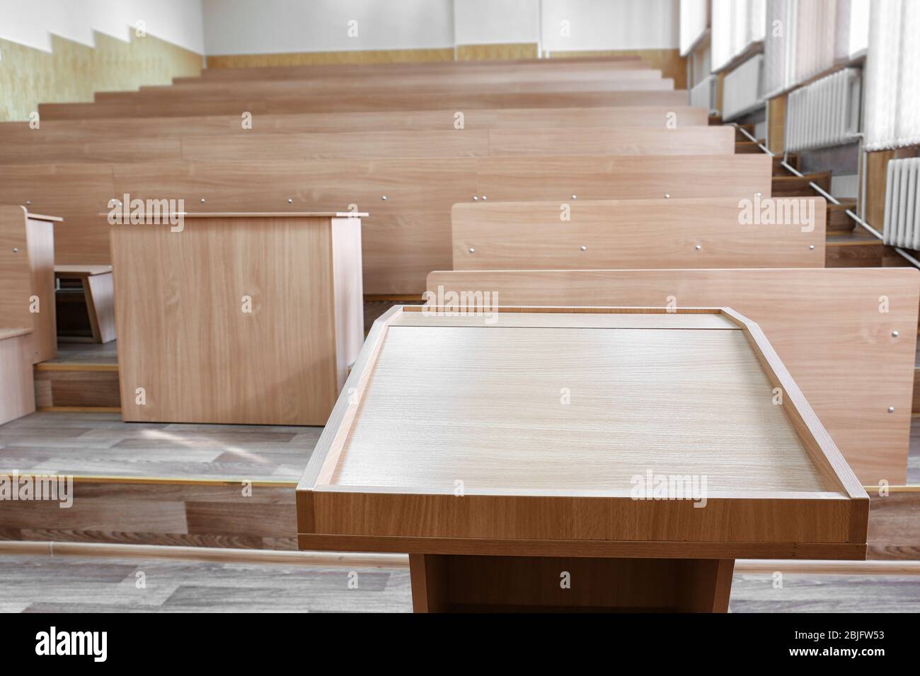 Interior of big modern classroom Stock Photo - Alamy