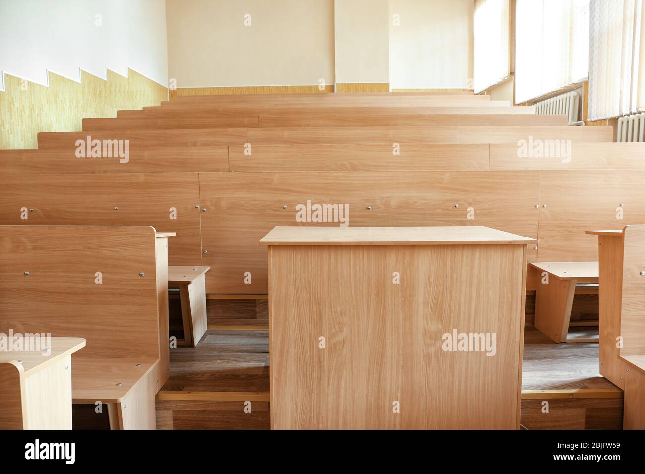 Interior of big modern classroom Stock Photo - Alamy