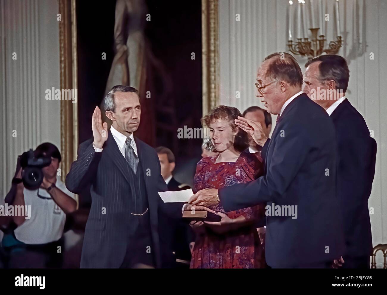 Washington DC, USA, October 8, 1990.Judge David Souter with his right ...