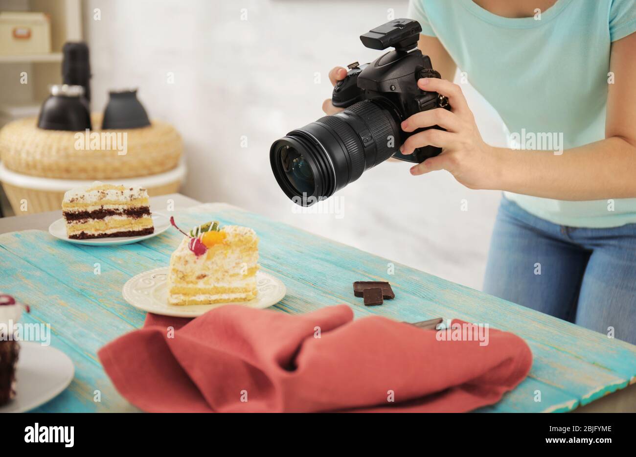 Woman cakes studio shot hi-res stock photography and images - Alamy