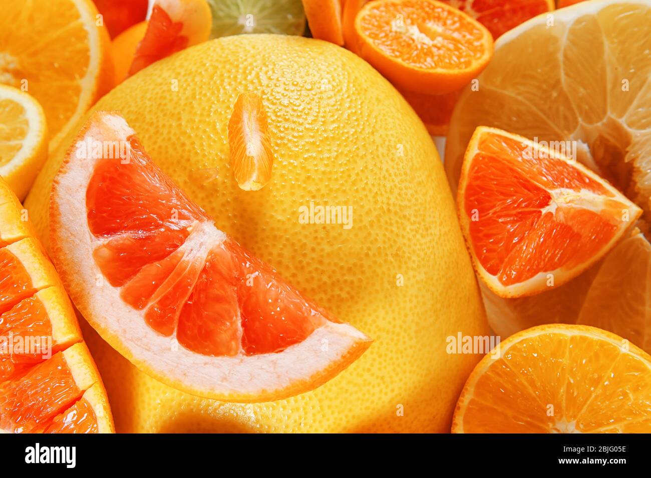 Fresh juicy citrus fruits, closeup Stock Photo - Alamy
