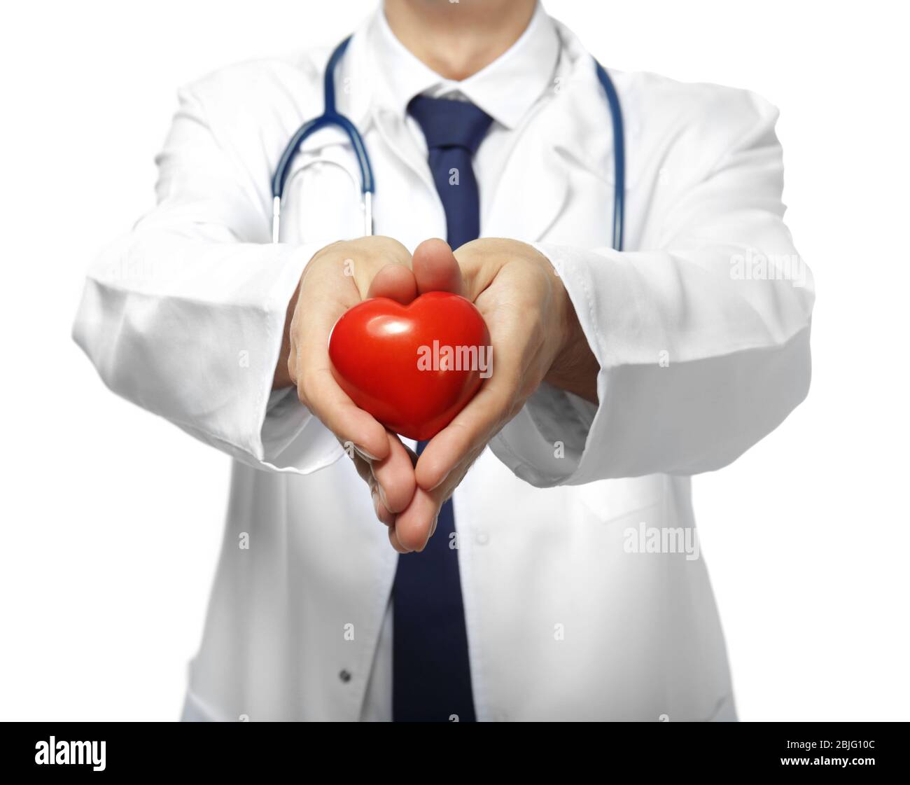 Handsome young cardiologist on white background Stock Photo - Alamy