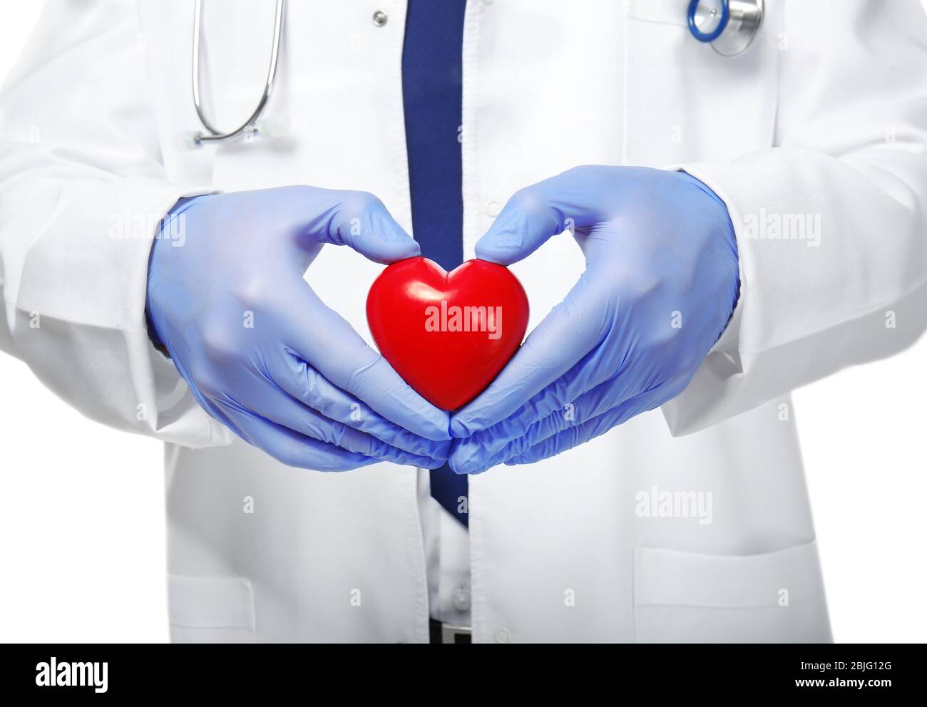 Handsome young cardiologist on white background Stock Photo - Alamy