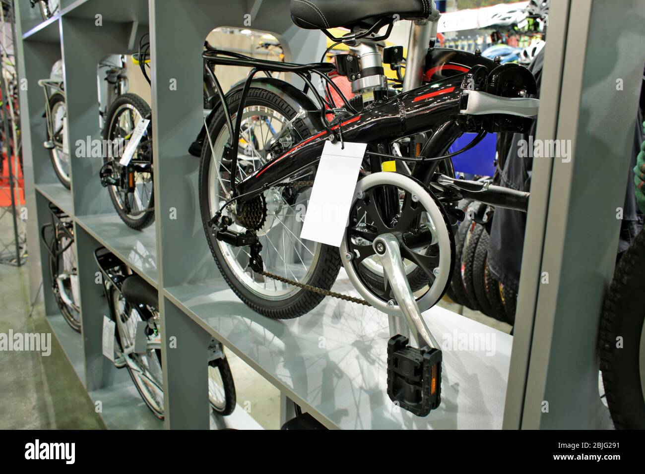 Bicycle exhibition in showroom Stock Photo - Alamy
