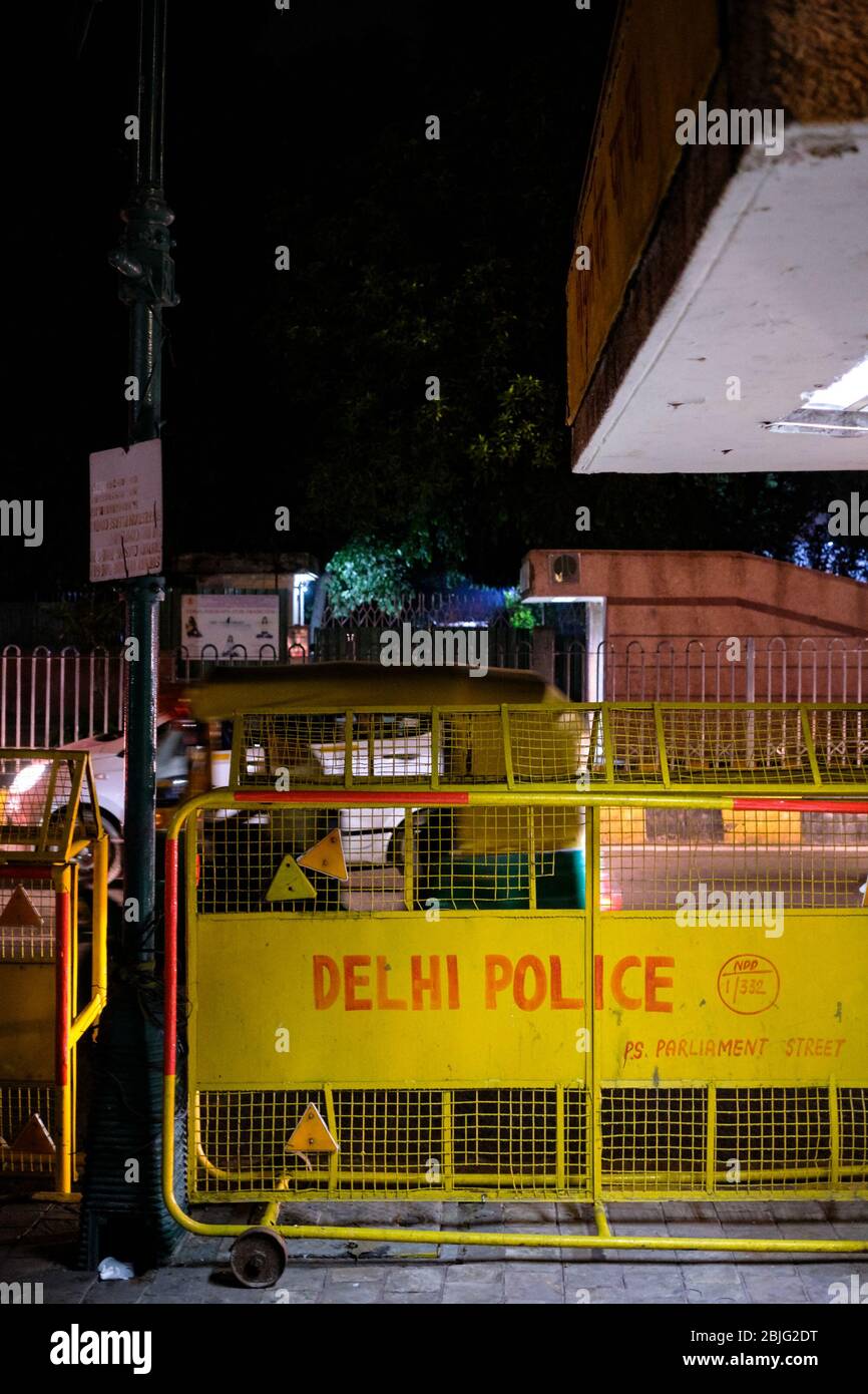 Delhi / India - September 16, 2019: Delhi Police traffic checkpoint in ...