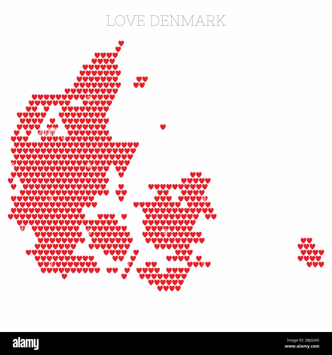 Denmark country map made from love heart halftone pattern Stock Vector ...