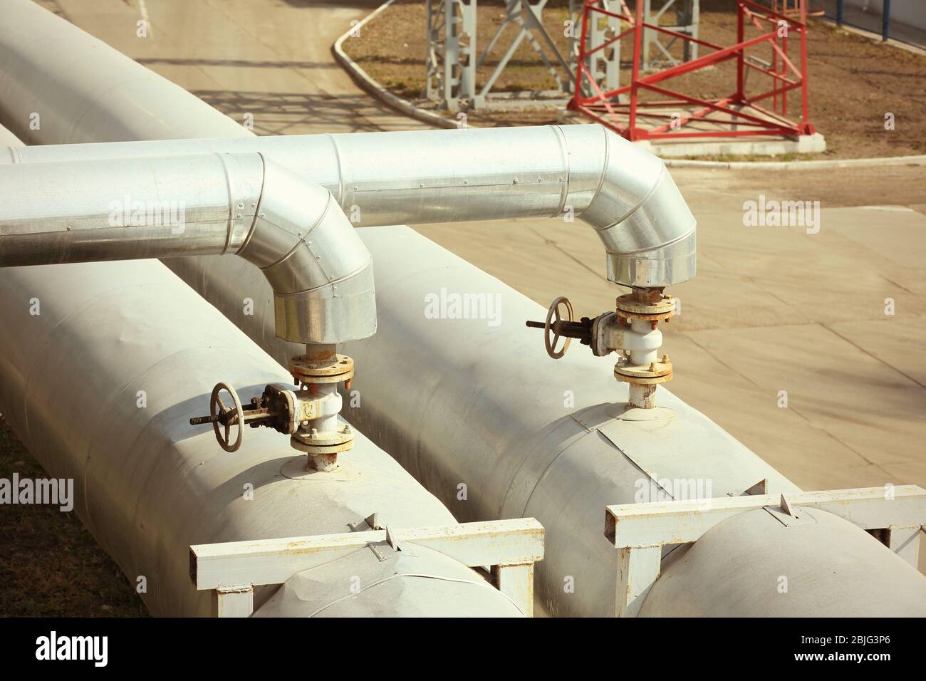Iron pipes on factory Stock Photo - Alamy