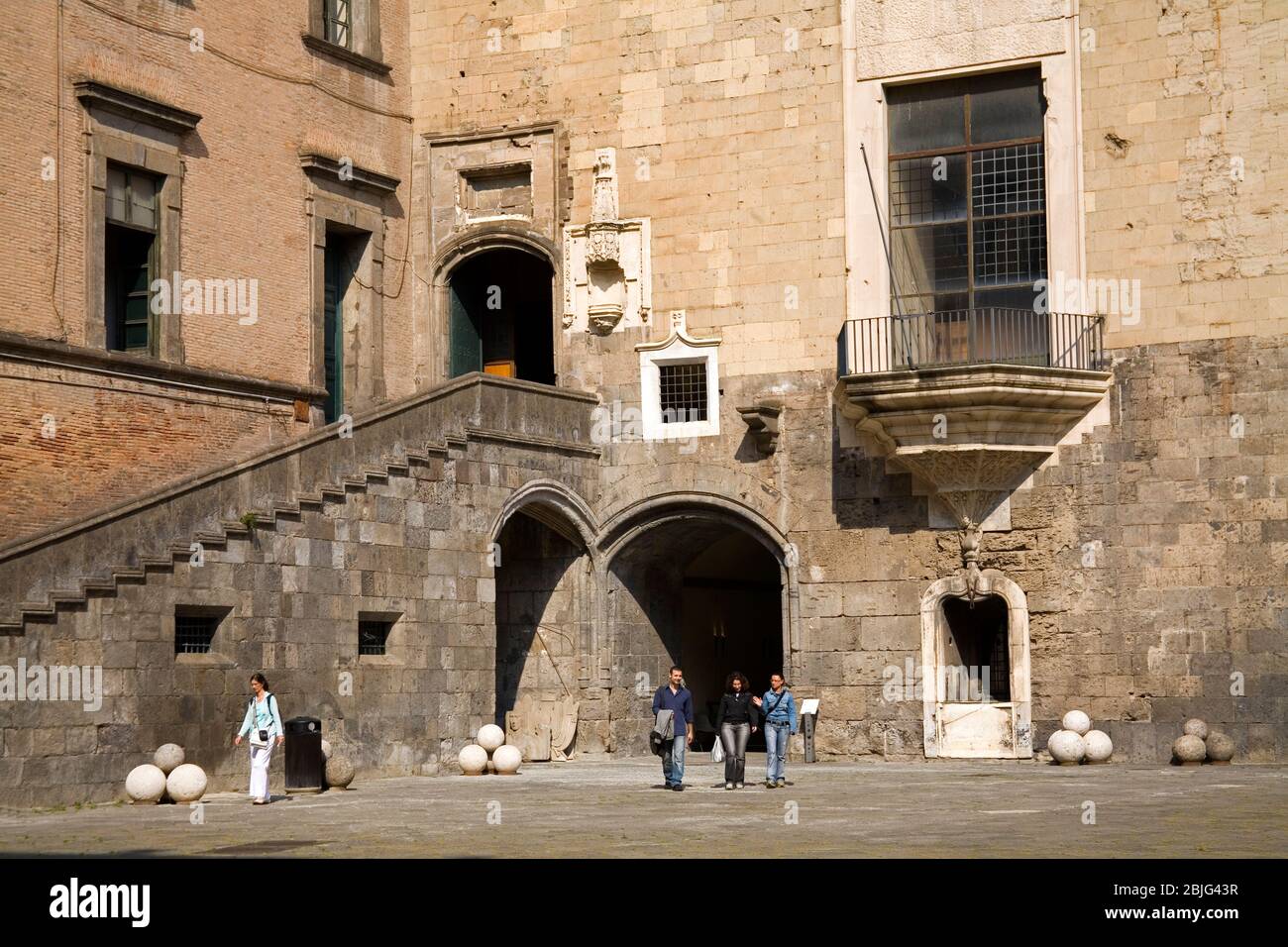 Inner Courtyard, Nuovo Castle, City of Naples, Italy Stock Photo - Alamy