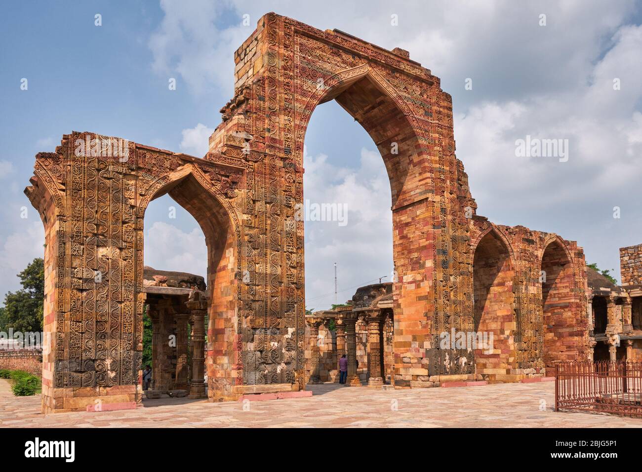 Remains of the Qutub Minar complex, UNESCO World Heritage Site in Delhi ...