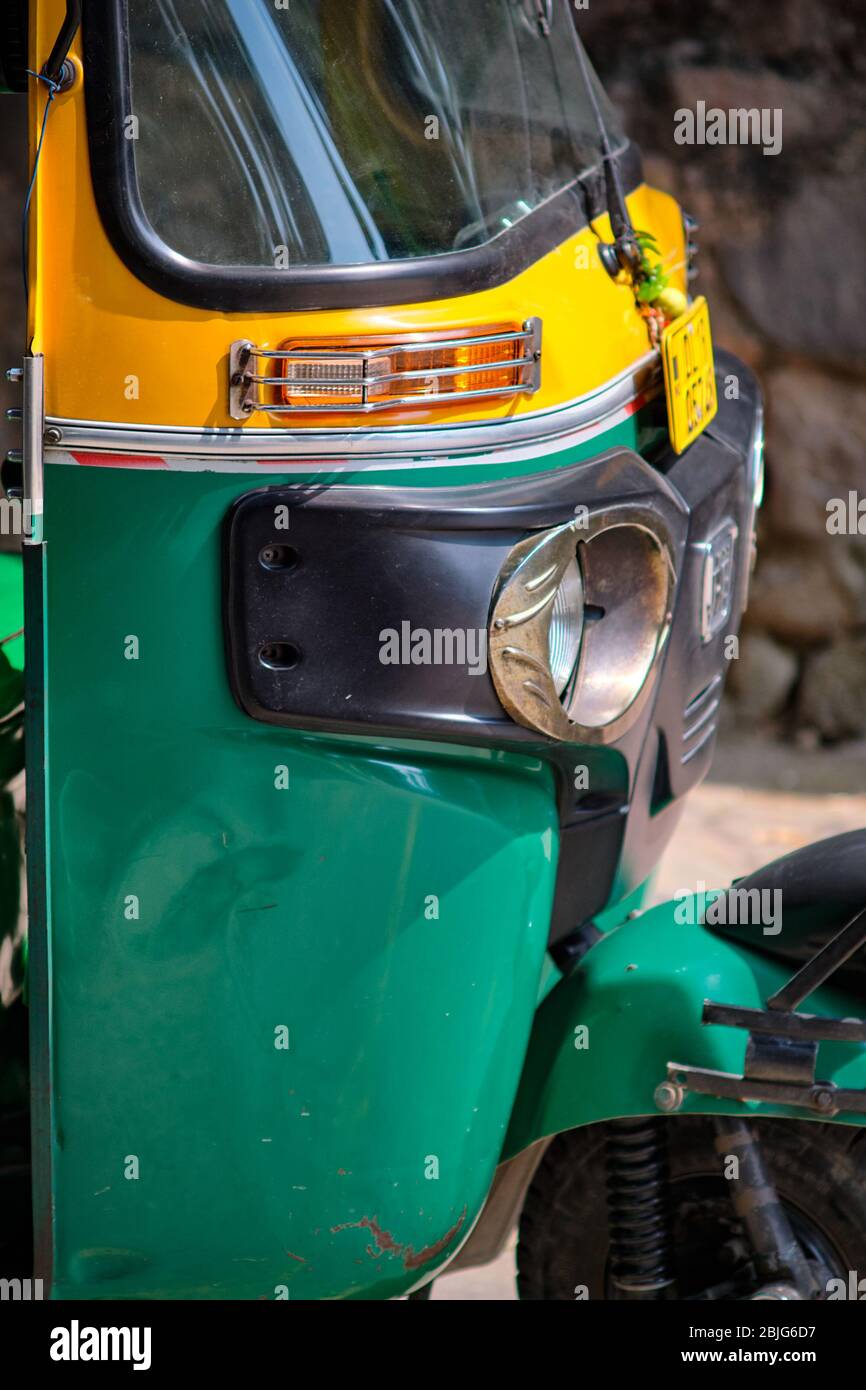 New Delhi / India - September 22, 2019: Front of the Tuk Tuk in the ...