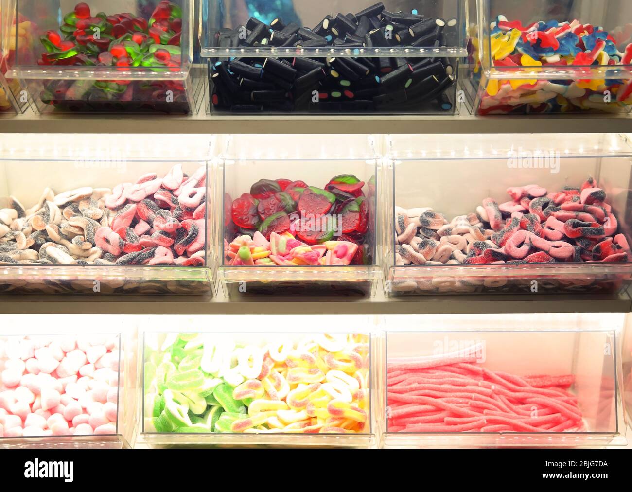 Colorful sweets in candy shop Stock Photo - Alamy