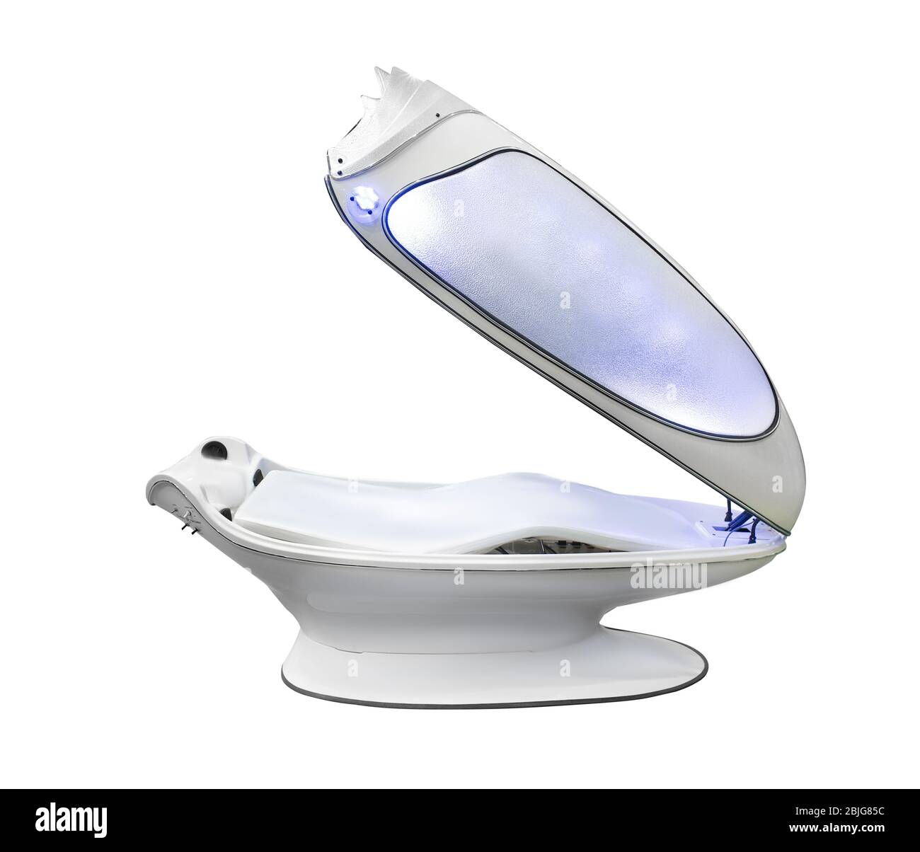 Opened solarium on white background Stock Photo - Alamy