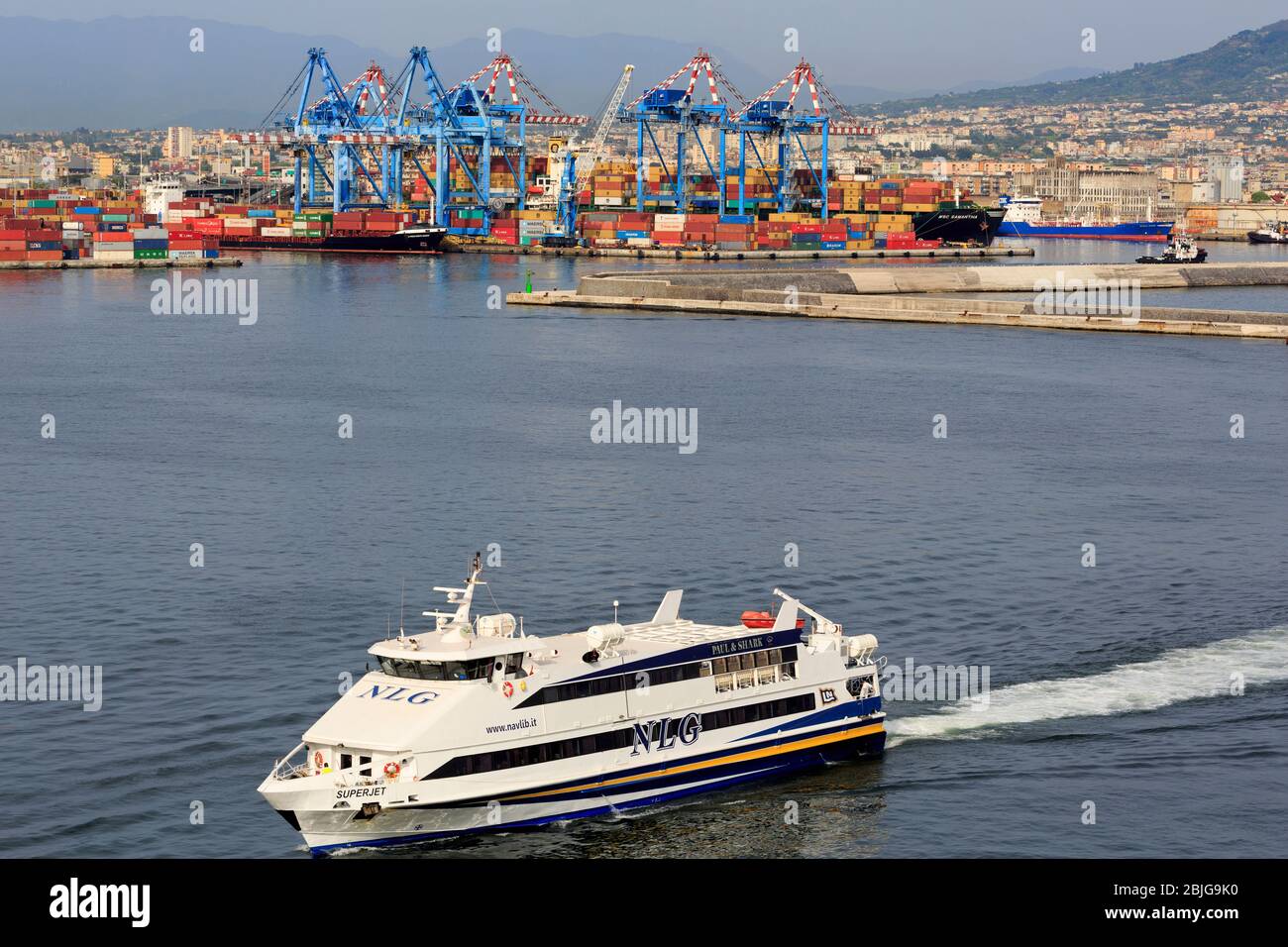 Ferry, Port of Naples, Campania, Italy, Europe Stock Photo - Alamy