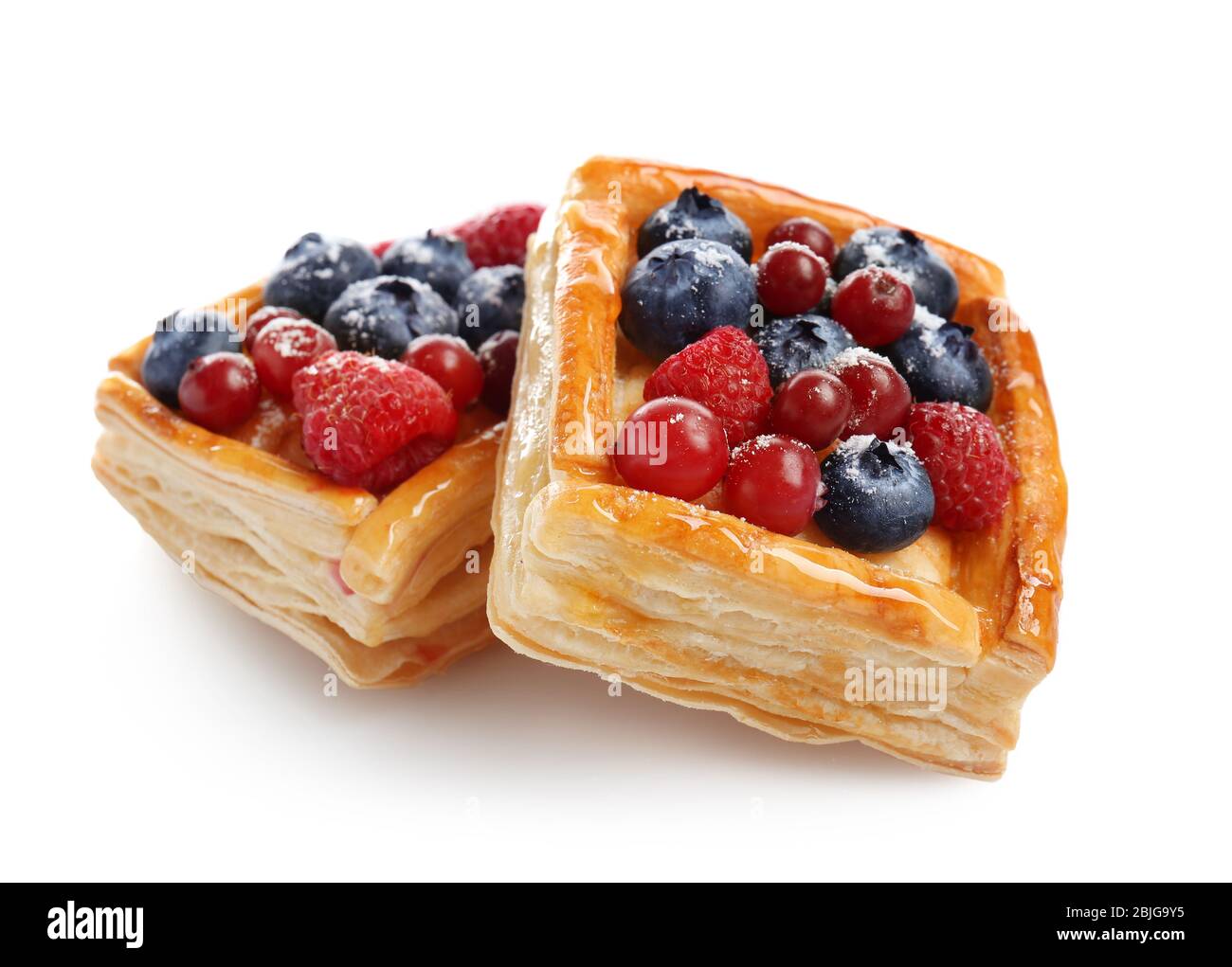 Delicious raspberry cake puff Cut Out Stock Images & Pictures - Alamy