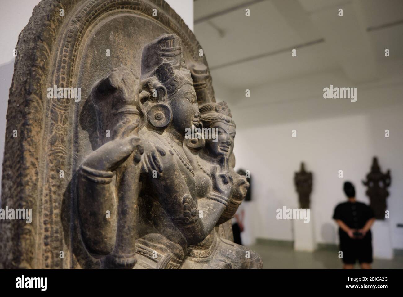 New Delhi / India - September 26, 2019: Stone statue of Hindu deity in ...