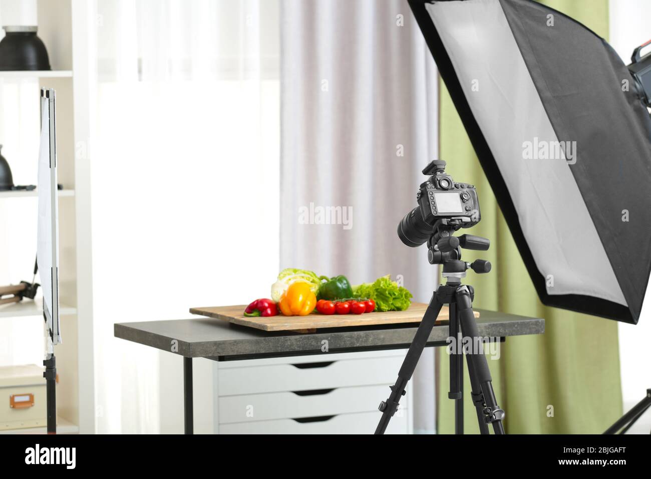 Interior of professional photo studio while shooting food Stock Photo ...