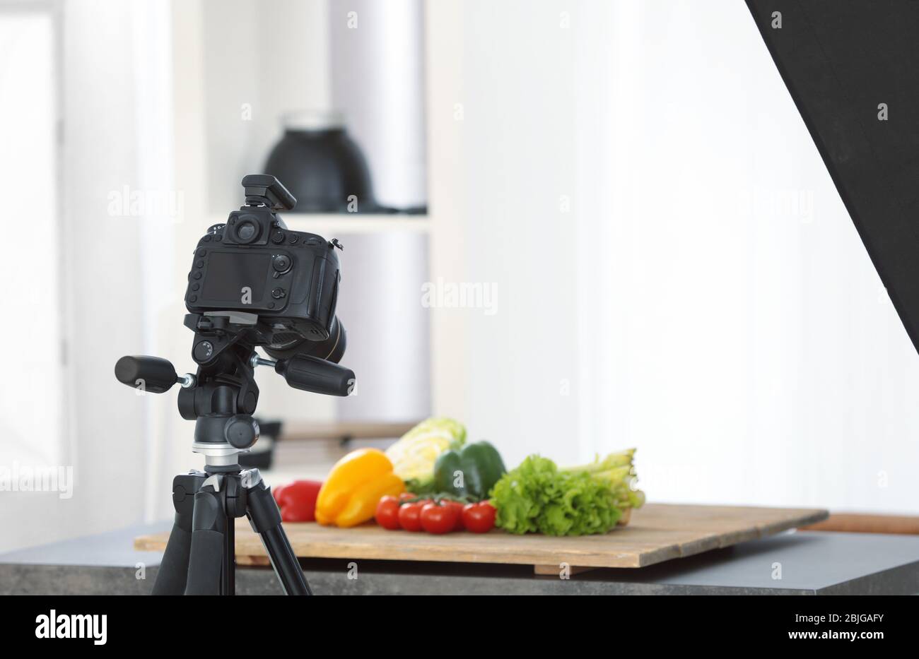 Interior of professional photo studio while shooting food Stock Photo ...