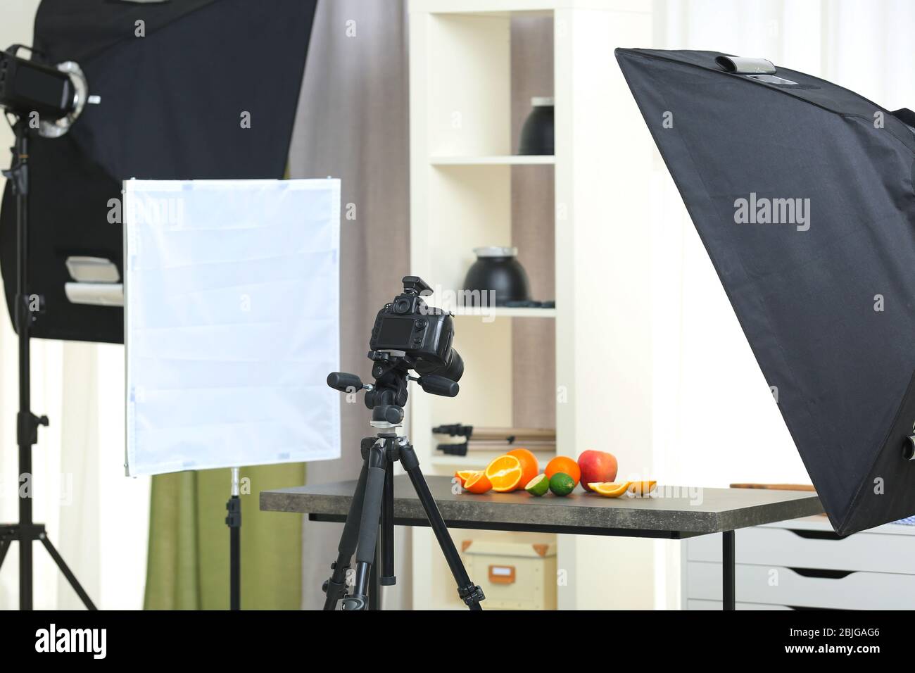 Interior of professional photo studio while shooting food Stock Photo ...