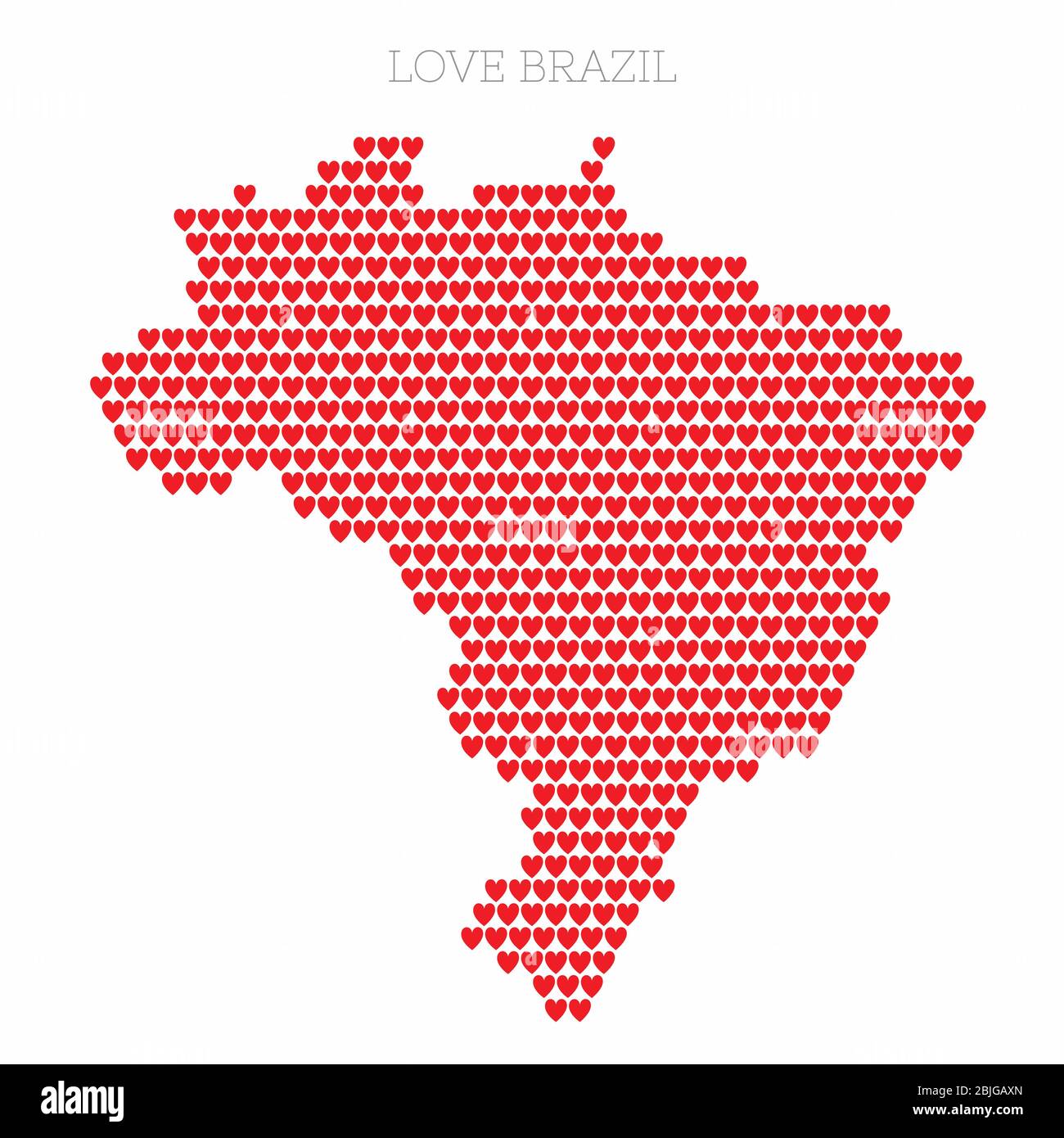 Brazil country map made from love heart halftone pattern Stock Vector ...