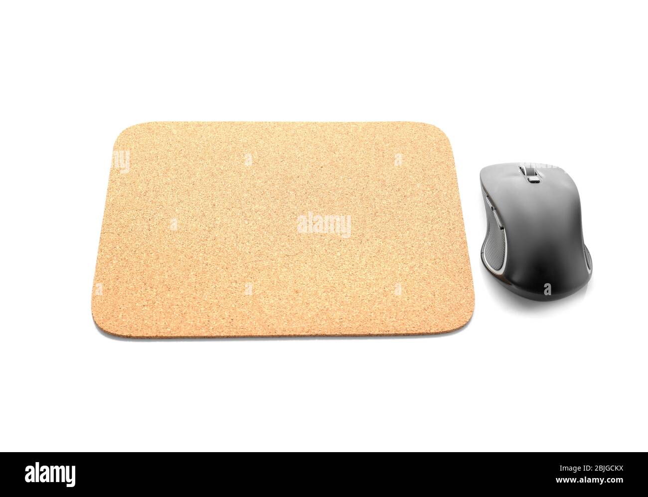 Modern wireless mouse and pad on white background Stock Photo - Alamy