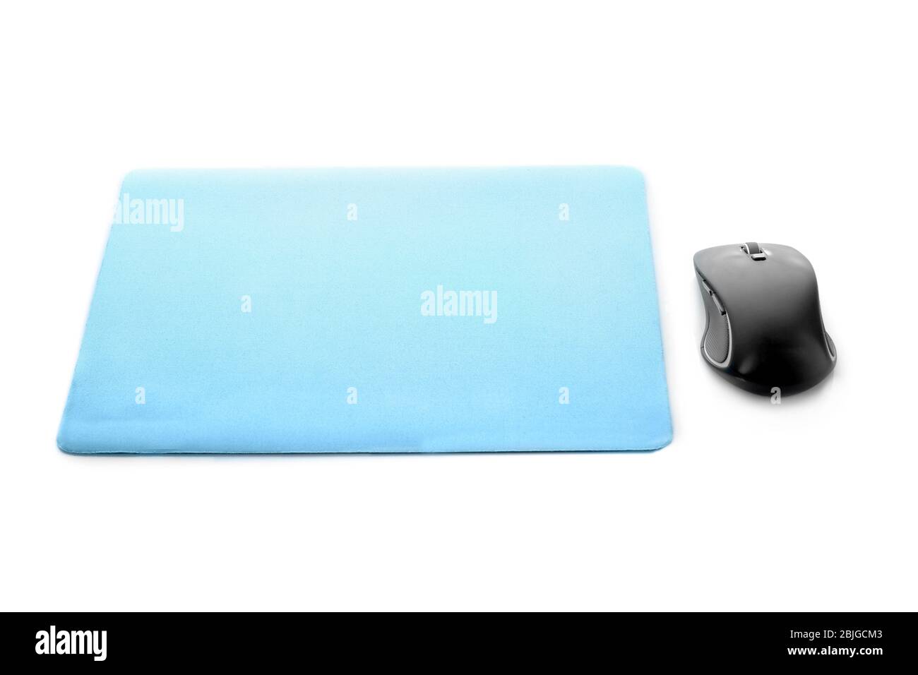 Modern wireless mouse and pad on white background Stock Photo - Alamy