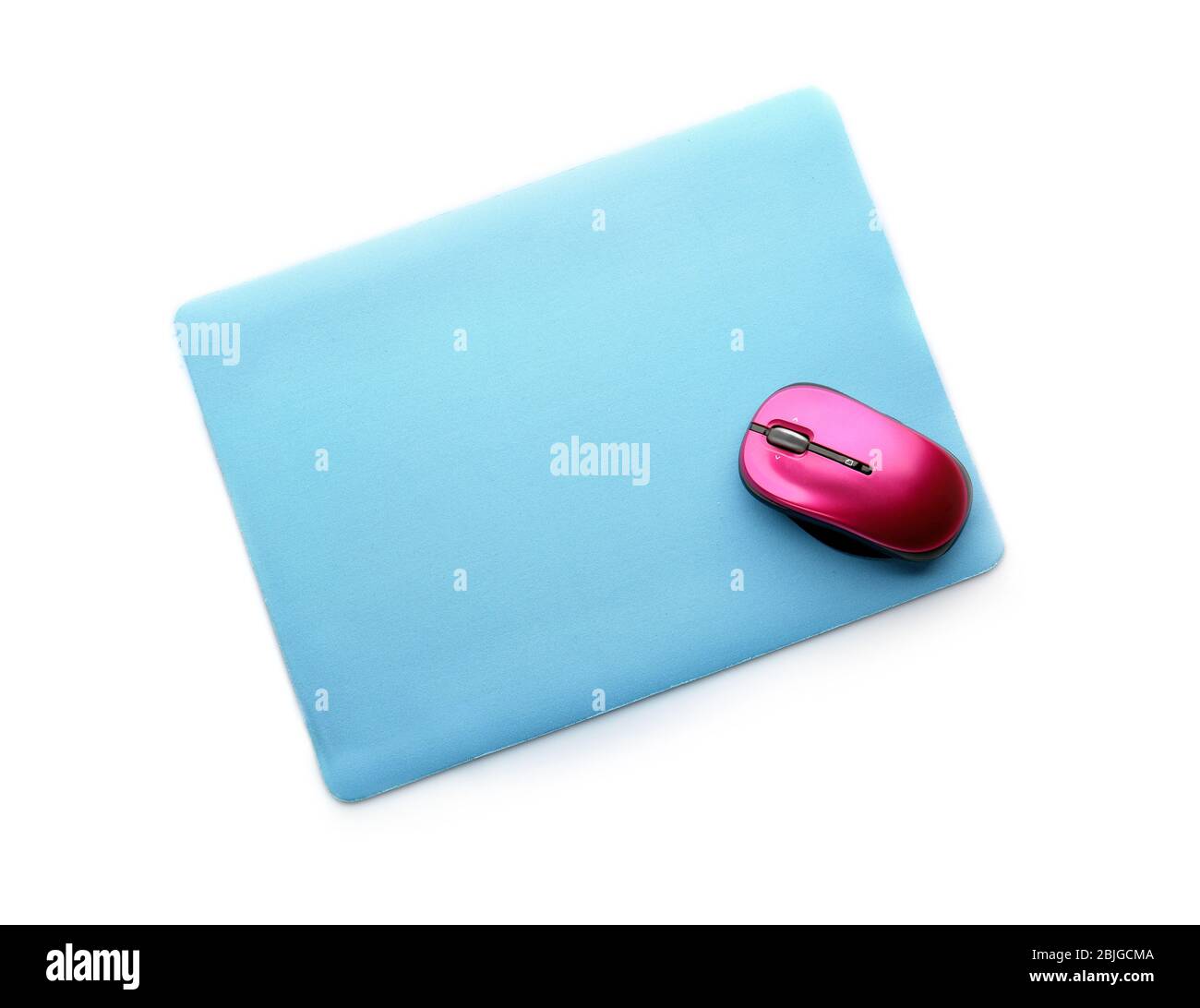 Modern wireless mouse and pad on white background Stock Photo - Alamy