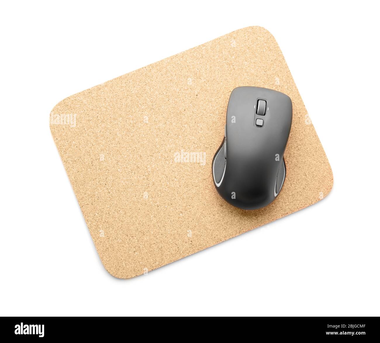 Modern wireless mouse and pad on white background Stock Photo - Alamy