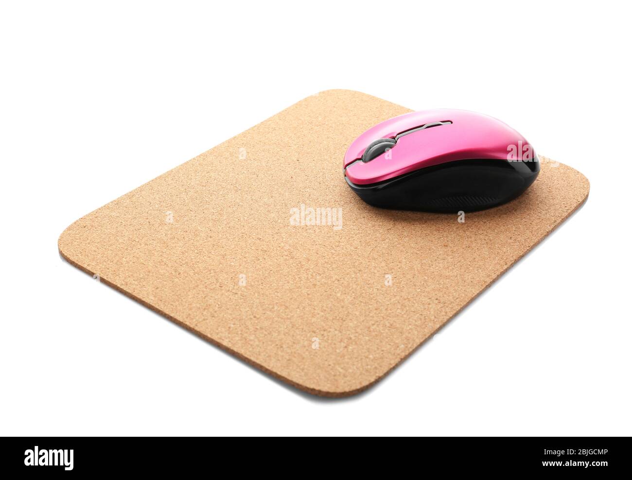 Modern wireless mouse and pad on white background Stock Photo - Alamy