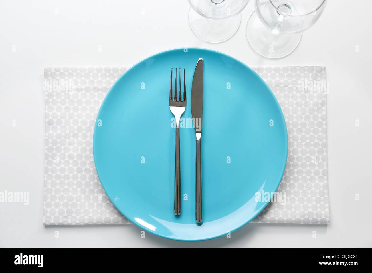 Table setting in cafe Stock Photo - Alamy