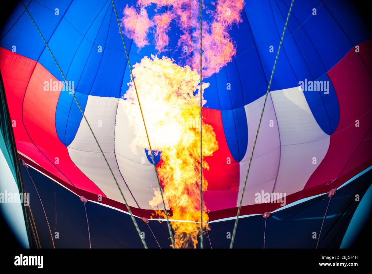Hot Air Balloon fire Stock Photo - Alamy