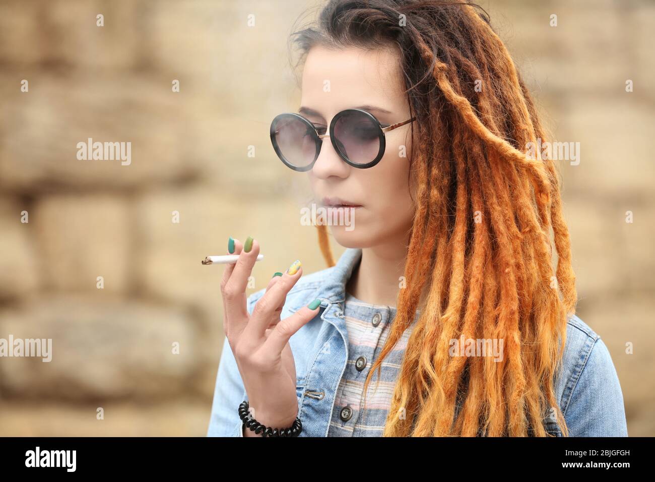 Girl Smoking Weed Background