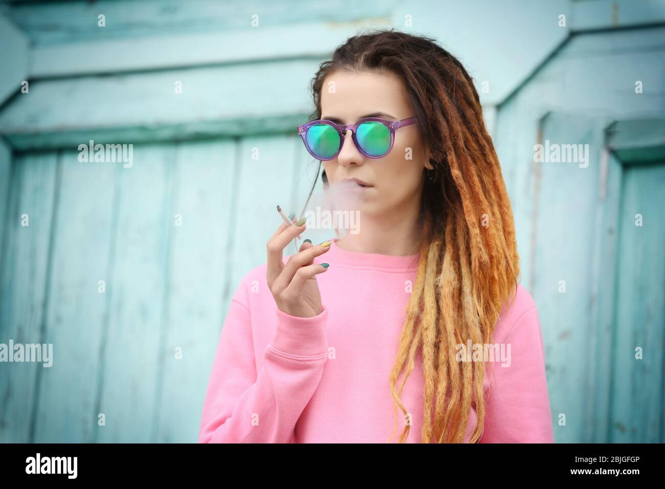 Cute Girls Smoking Weed Background