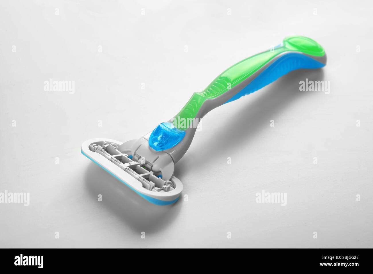 Safety razor on white background Stock Photo - Alamy