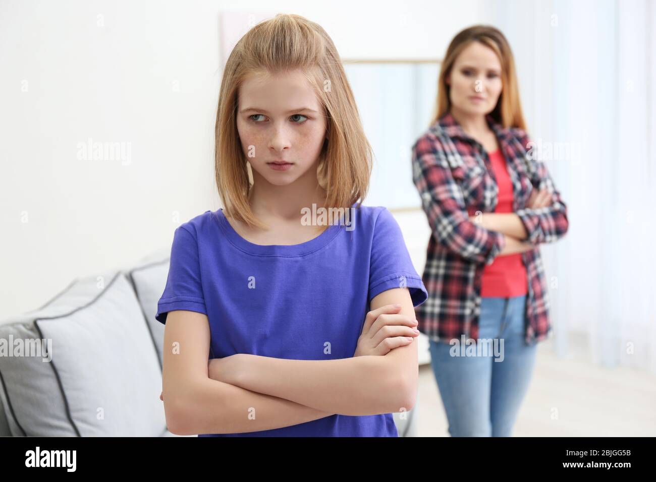 Quarrelled mother and daughter at home Stock Photo - Alamy