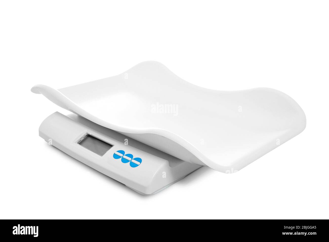 Digital baby scales on white background Stock Photo - Alamy