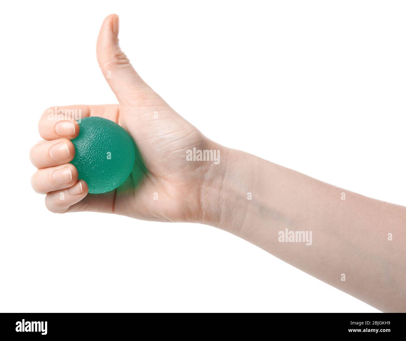 Female hand with stress ball on white background Stock Photo - Alamy