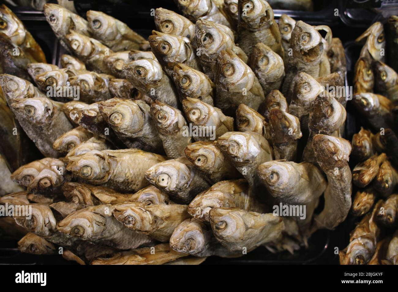 Dried fish in supermarket Stock Photo - Alamy