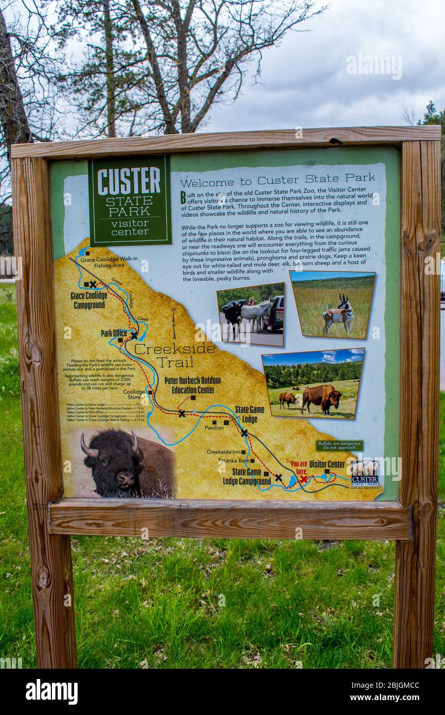 Custer state park sign hi-res stock photography and images - Alamy