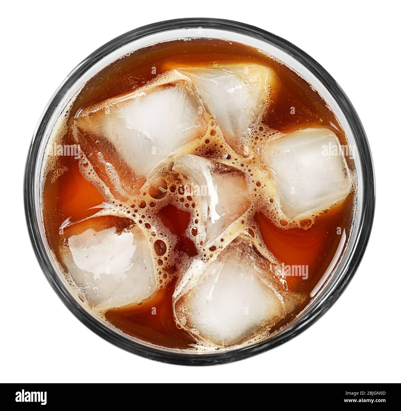 Glass with cold brew coffee on white background Stock Photo - Alamy