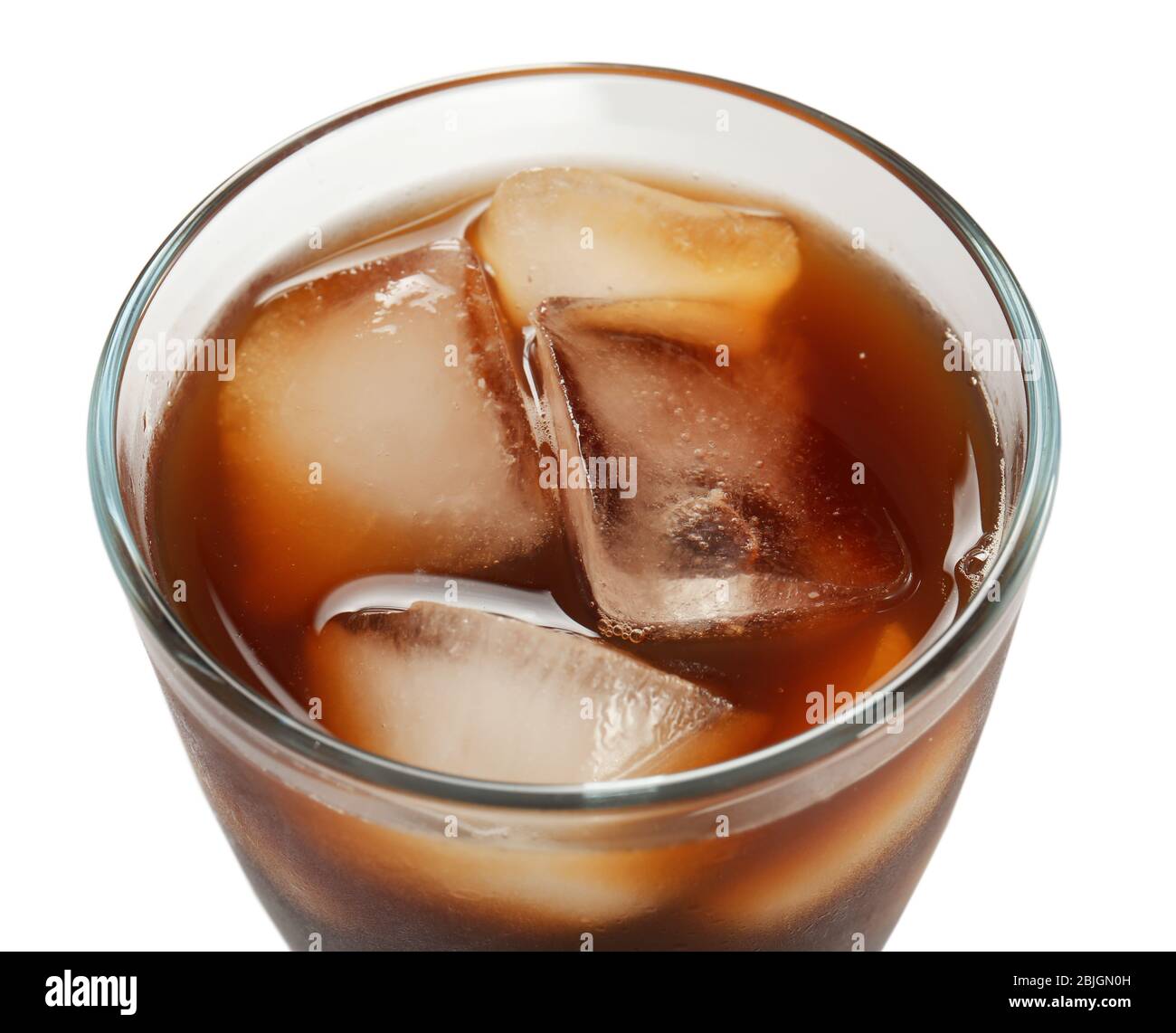 Glass with cold brew coffee on white background Stock Photo - Alamy