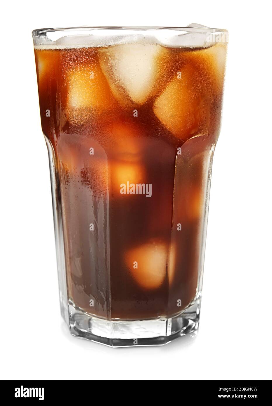 Glass with cold brew coffee on white background Stock Photo - Alamy