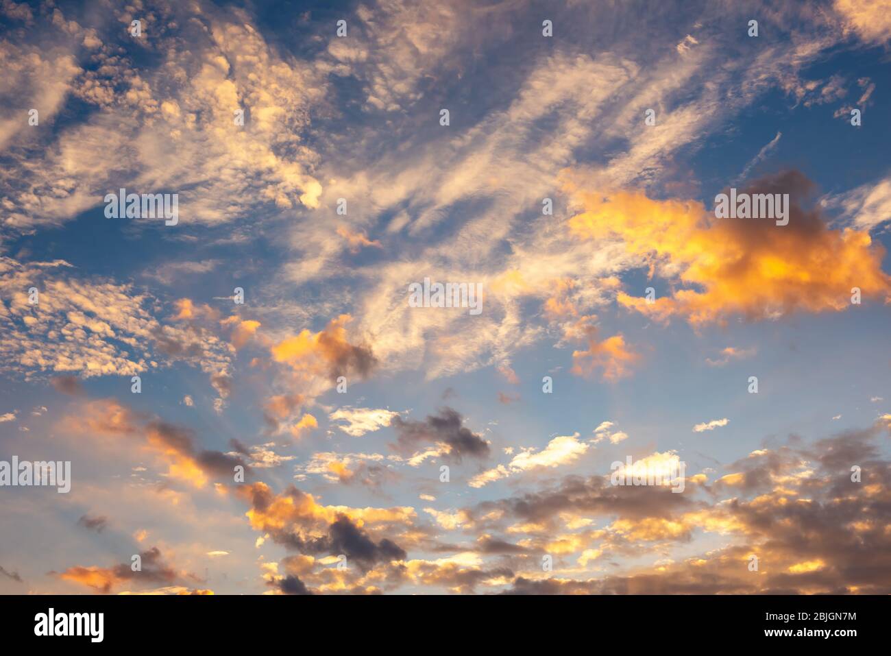 Clouds Sky With Sunny Weather Background, Panorama Scenery of Nature ...