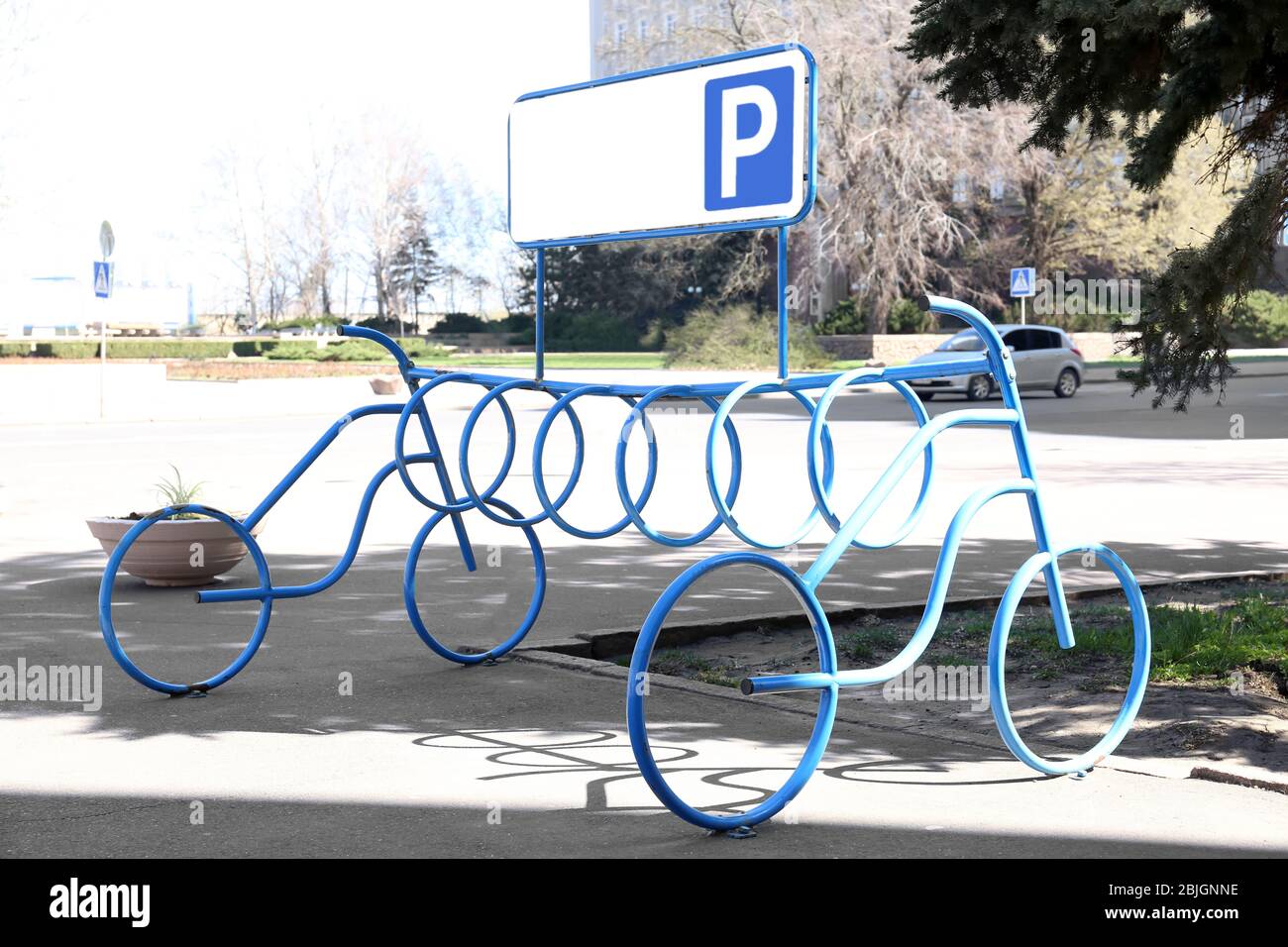 Empty bicycle rack hi-res stock photography and images - Alamy